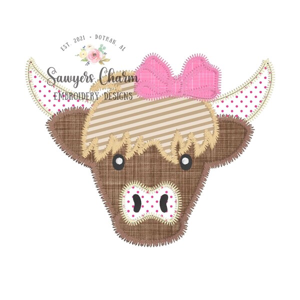 Highland Calf Embroidery Design - Etsy