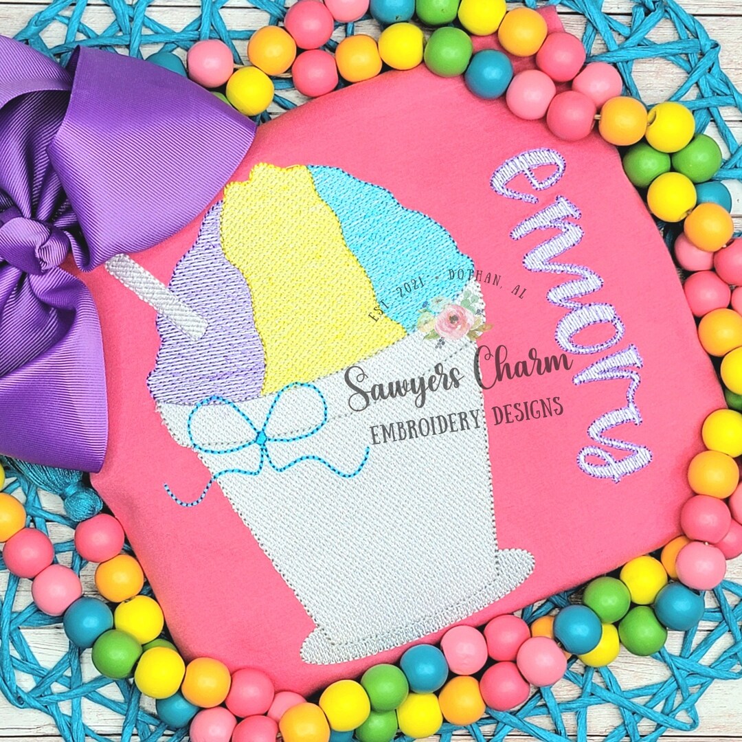 BUNDLE Snoball in Cup With Straw With & Without Bow Sketch Stitch ...