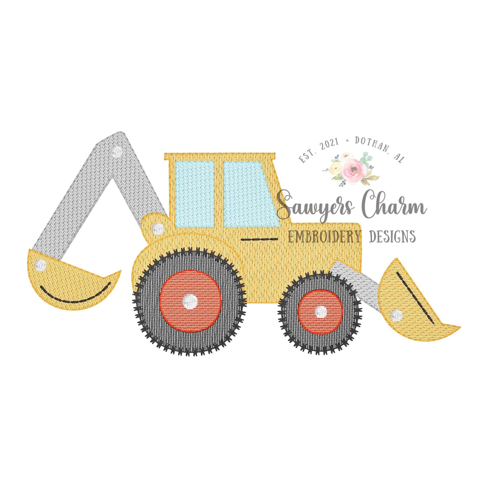 BUNDLE of Sketch Stitch Construction Trucks Machine Embroidery File ...