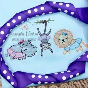 Zoo/jungle/safari Animals in Tutus Sketch Stitch Trio, Machine ...