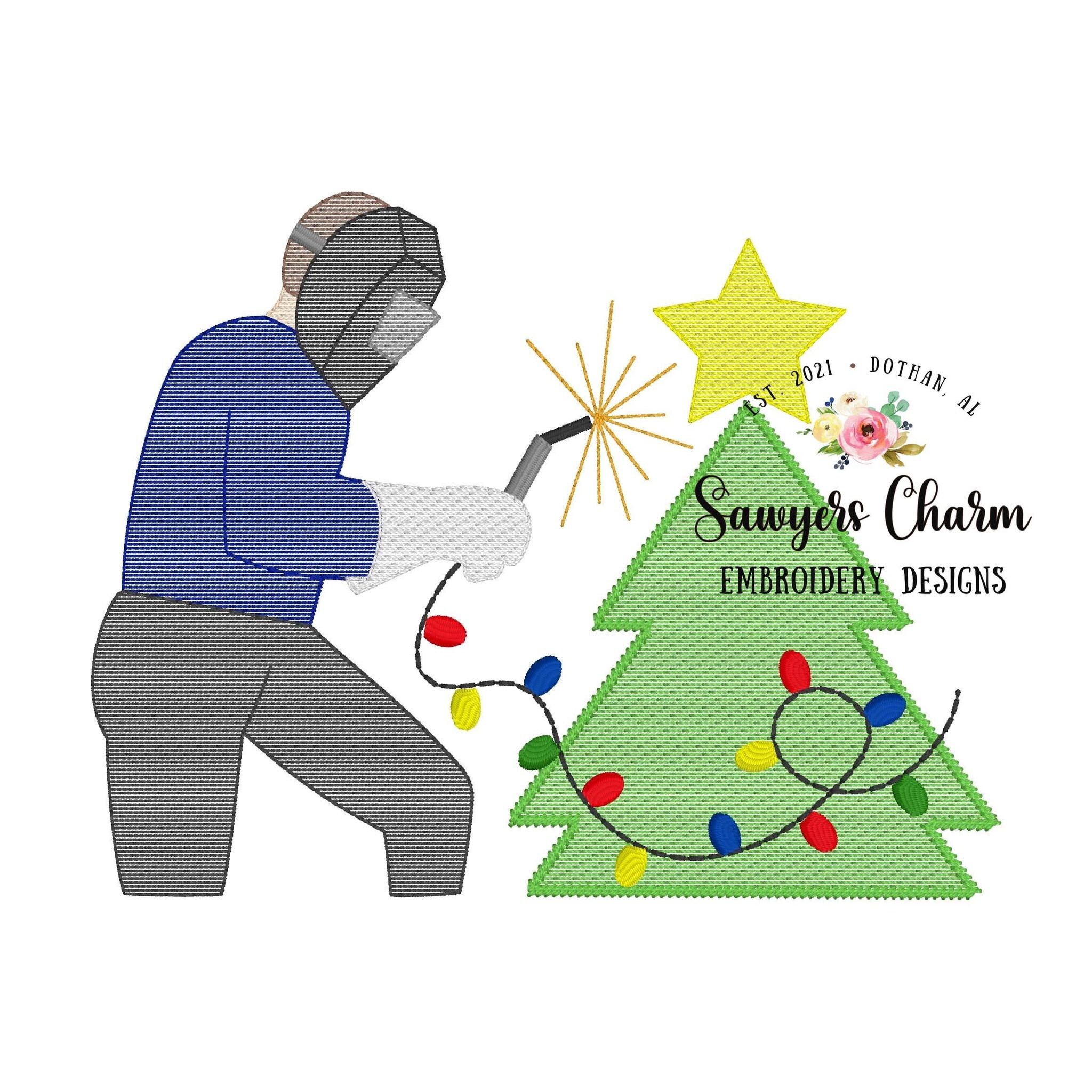Christmas Tree Welder With Lights & Star Sketch Stitch Machine ...