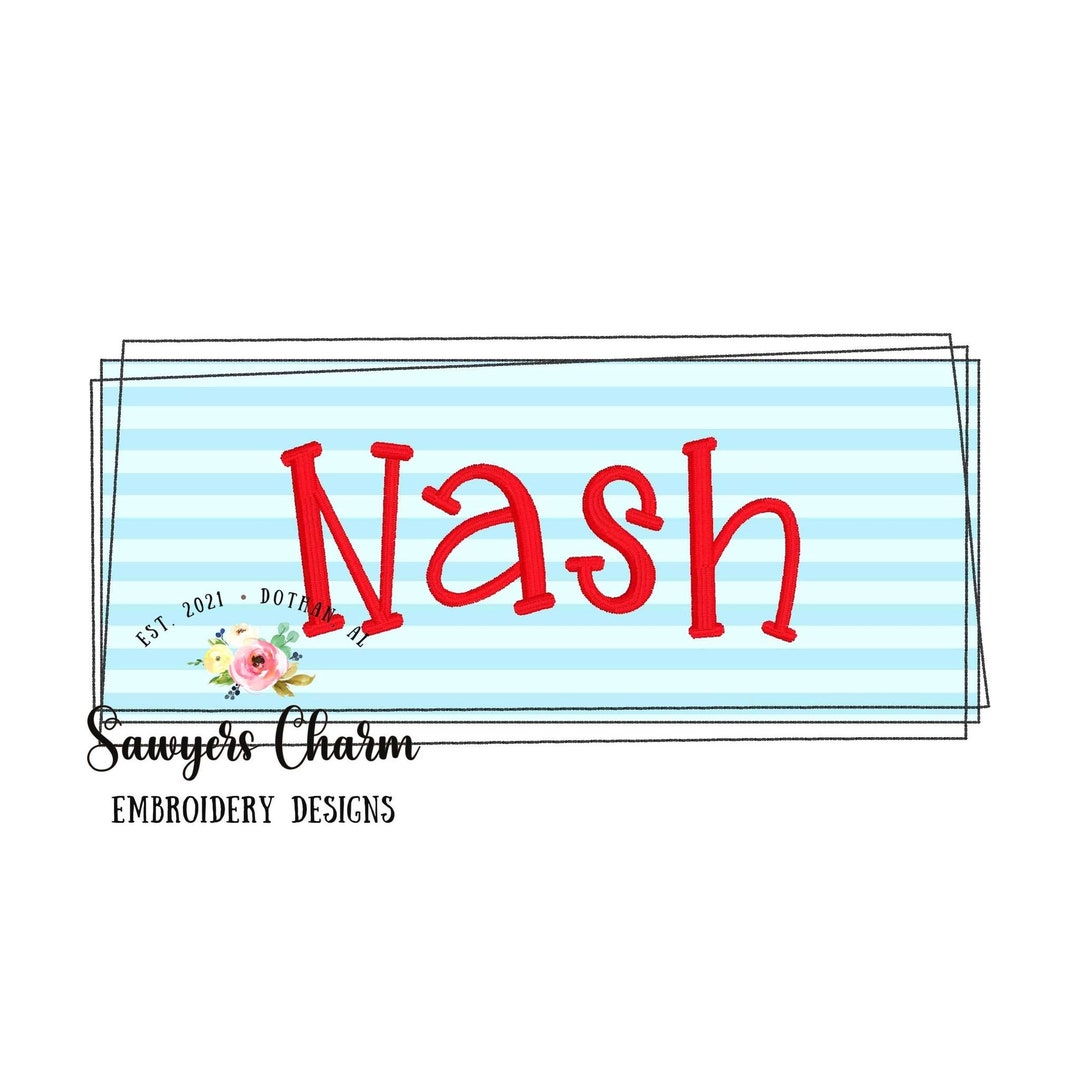 BUNDLE 5 Rectangle Name Plate/frame Machine Applique Embroidery Design ...