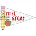 Back to School Pencil/apple Bunting Banner Machine Embroidery Design ...