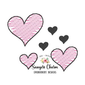 Scribble Heart Frame for Names, Bean Stitch, Machine Embroidery Design ...