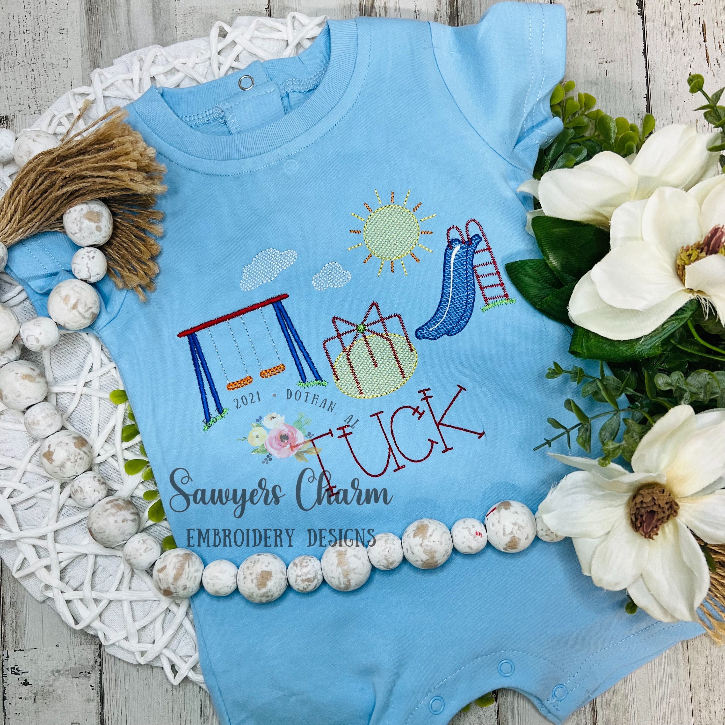 Playground Equipment Trio Sketch Stitch Machine Embroidery Design File ...