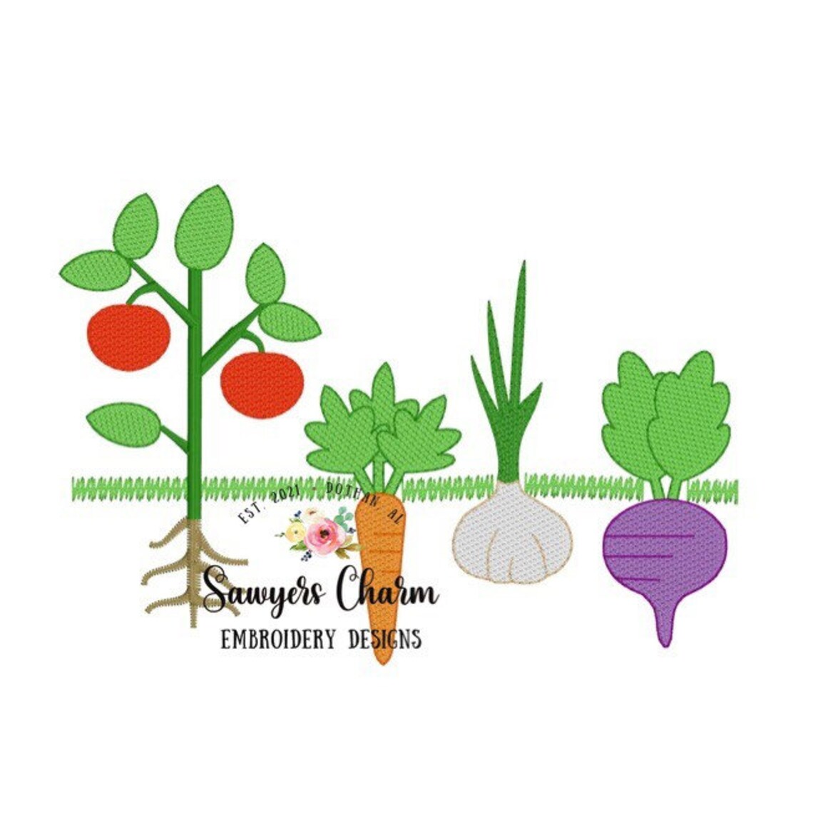 BUNDLE Veggie Garden Bean Stitch Applique AND Sketch Machine - Etsy