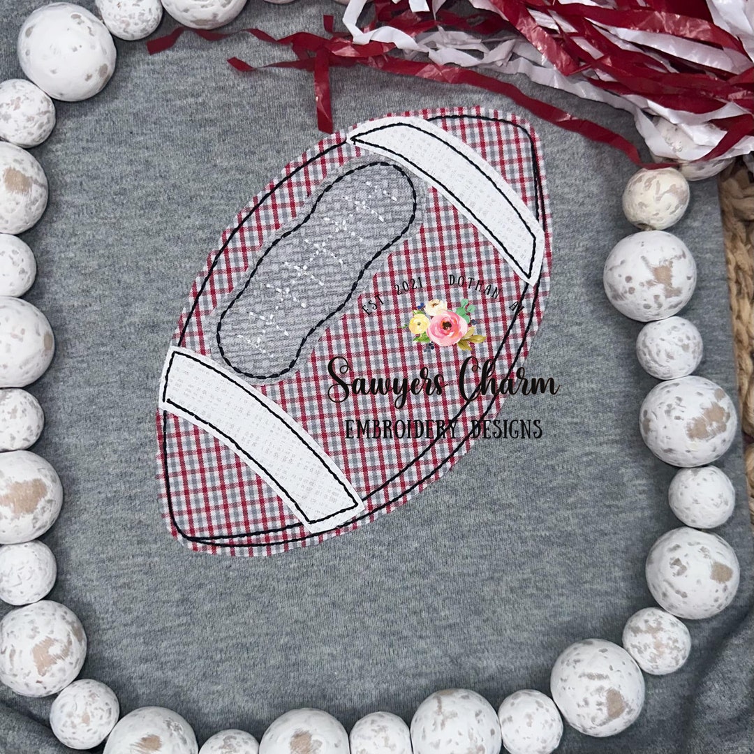 BUNDLE Football Bean & Zig Zag Stitch Machine Applique Embroidery ...