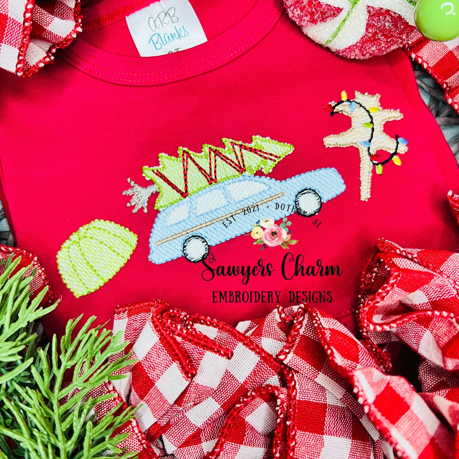 BUNDLE Christmas Vacation Tree Sketch Stitch Machine Embroidery Design ...