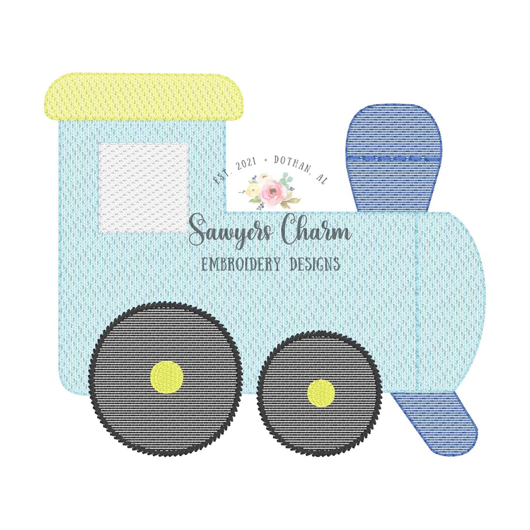 Train Sketch Stitch Machine Embroidery Design File, Quick Stitch, Smoke ...