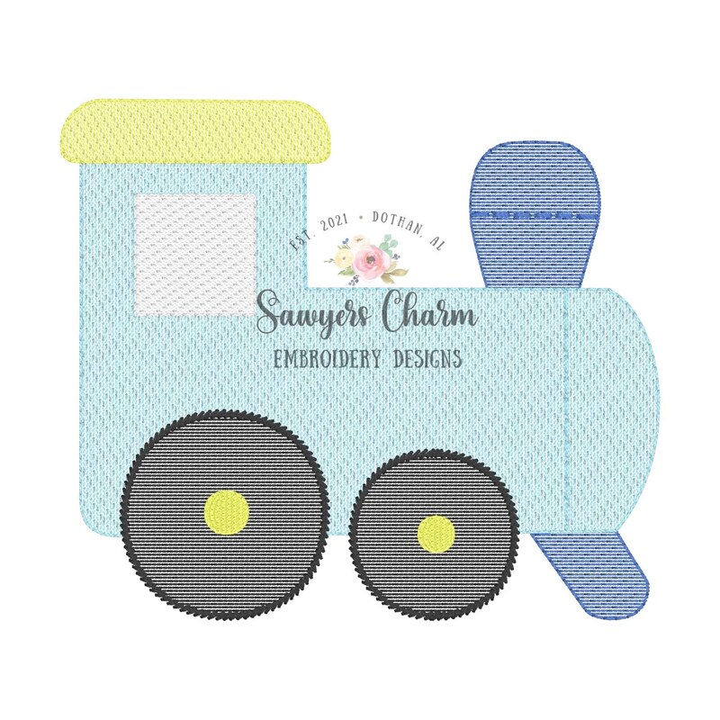 Train Embroidery Design - Etsy