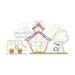 BUNDLE Squiggly Back to School Bus, School House, Tree With Swing Trio ...