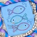 BUNDLE Squiggly Fish in Water With Bubbles Trio With/without Bows, Bean Stitch Machine ...