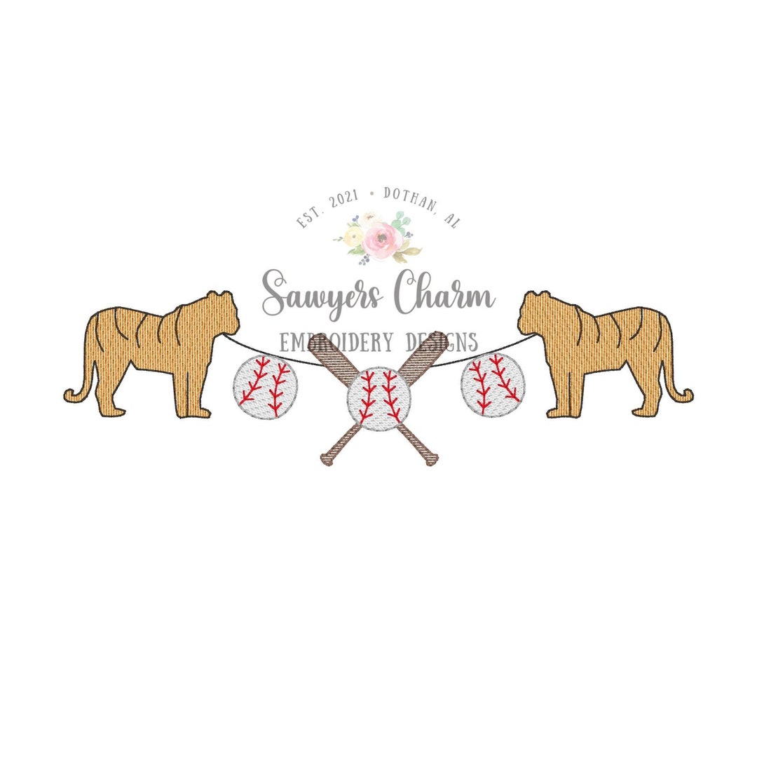 BUNDLE Tiger Mascot Baseball & Bats Bunting Banner With and Without ...