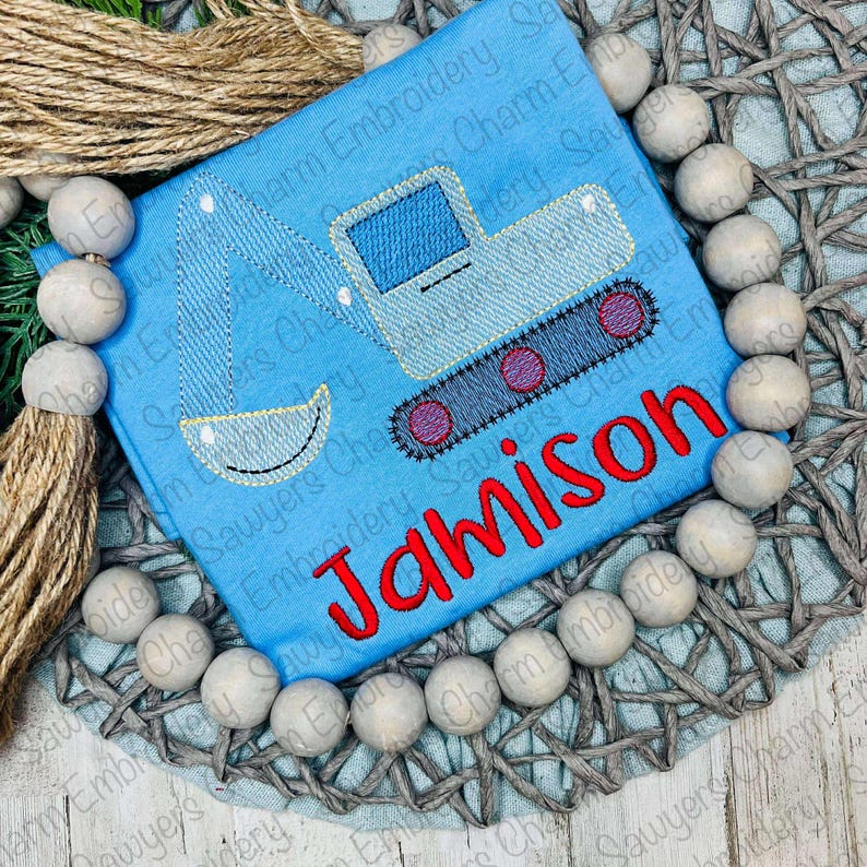 Excavator Sketch Stitch Machine Embroidery File, Quick Stitch ...