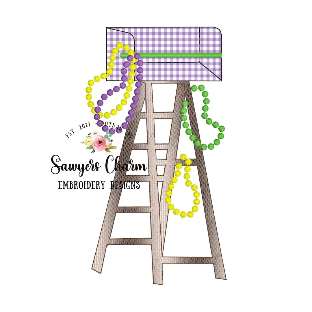 BUNDLE Mardi Gras Ladder Beads Bean and Zigzag Stitch Machine Applique ...