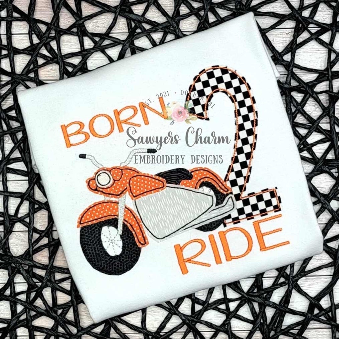 BUNDLE Motorcycle Bean & Zig Zag Stitch Applique, Machine Embroidery ...