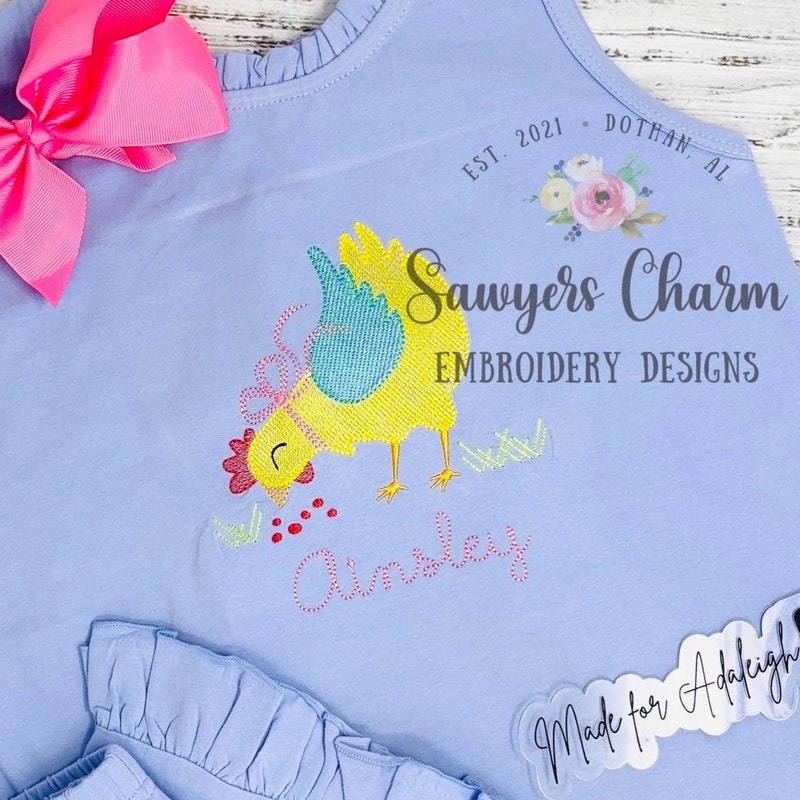 Chicken Embroidery Design - Etsy