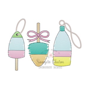 Lobster Buoys Watercolor Sketch Stitch Machine Embroidery Design BUNDLE ...