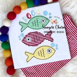 BUNDLE Fish Trio With Bubbles Bean & Zig Zag Stitch Applique Machine ...