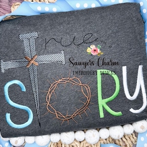 TRUE STORY Crown of Thorns, Cross & Nails Sketch Stitch Machine ...
