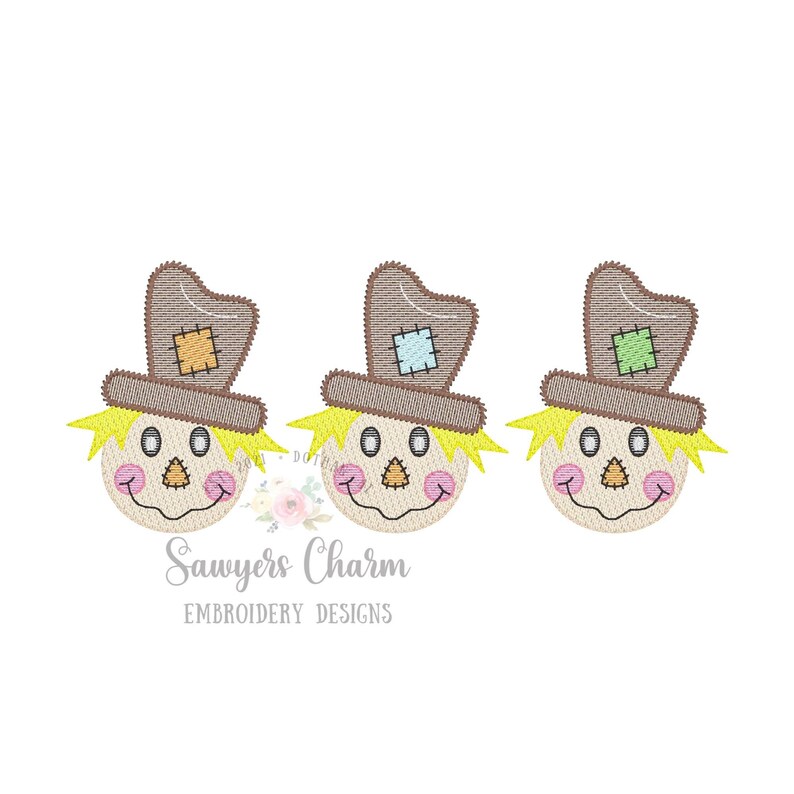 Boy Scarecrow With Patch on Hat Sketch Stitch Trio, Machine Embroidery ...