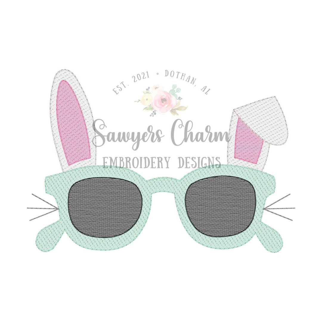 Easter Bunny Ears Sunglasses Sketch Stitch Light Fill Machine ...