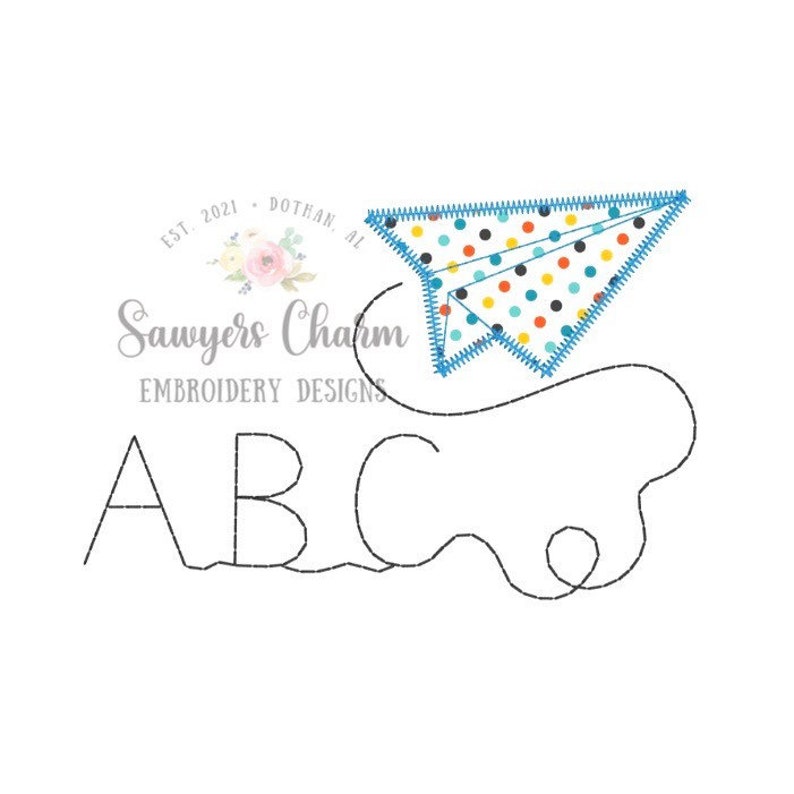 BUNDLE Paper Airplane ABC Machine Embroidery Design File - Etsy
