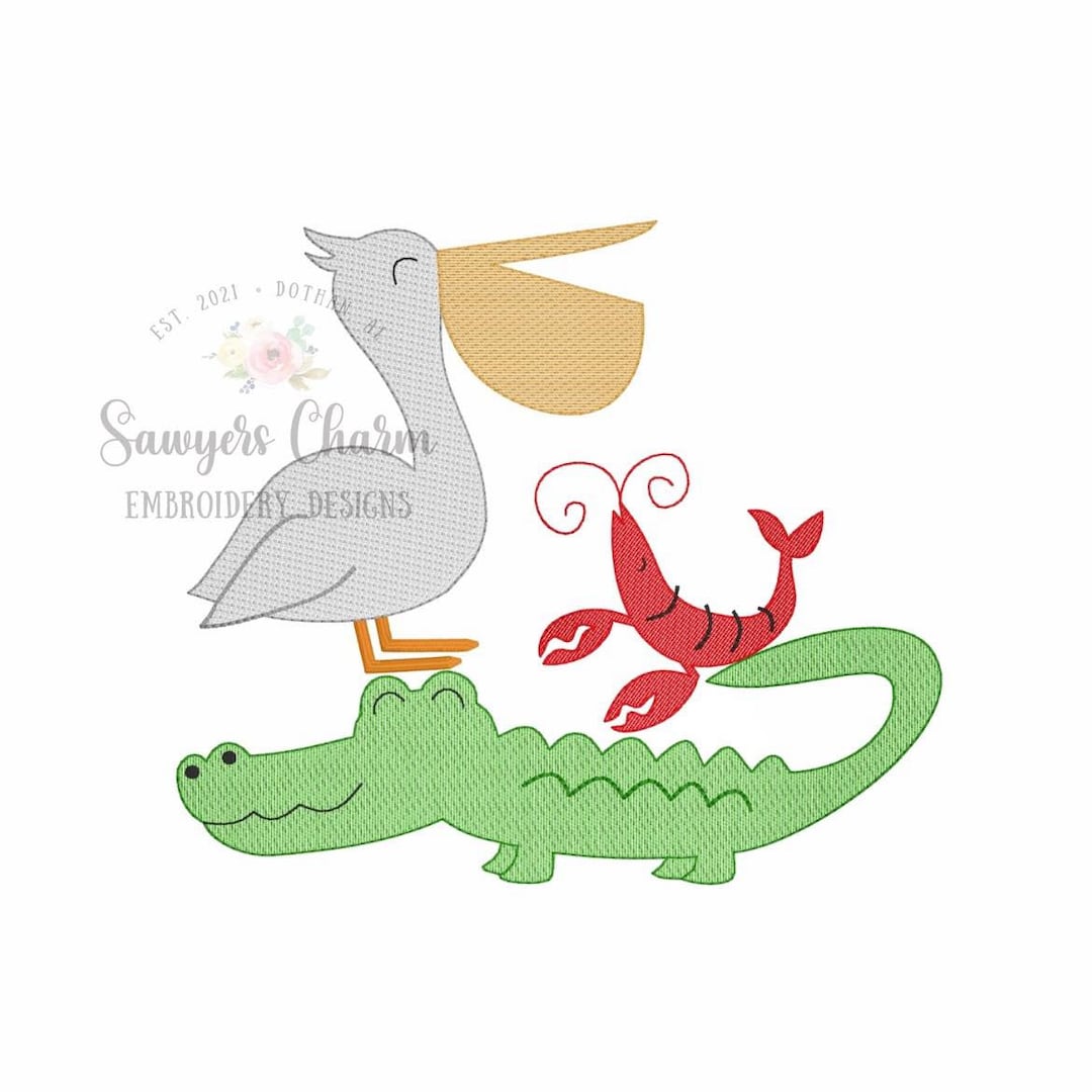 Stacked Animals Sketch Stitch Machine Embroidery Design File, Quick ...