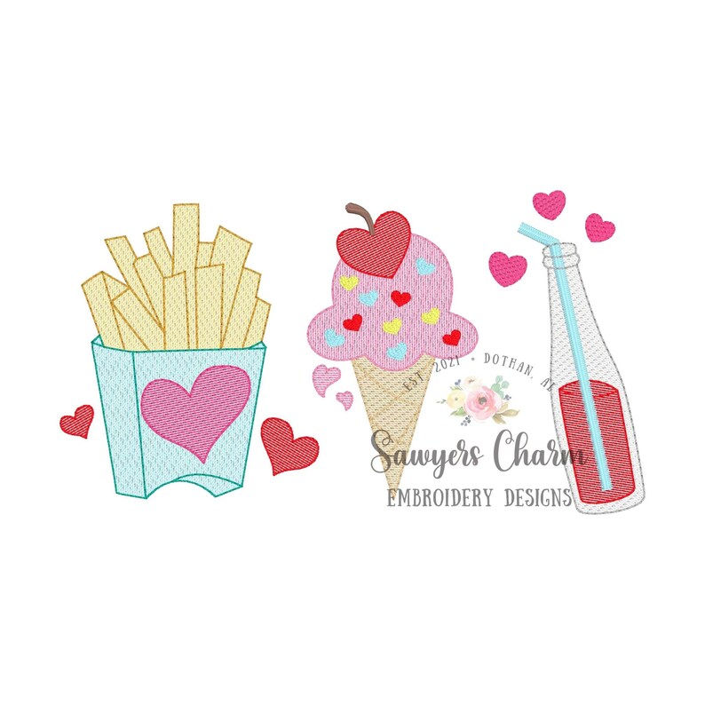 Valentine's Day French Fries Ice Cream Soda Pop Hearts - Etsy