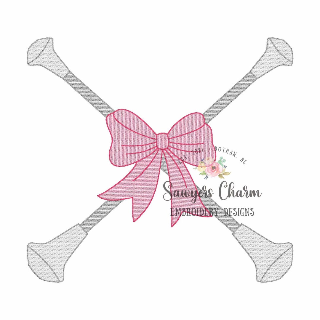 Batons With Bow Sketch Stitch Embroidery Design, College University ...