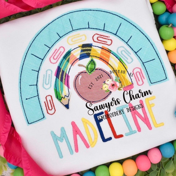 BUNDLE Back to School Rainbow Pencil Ruler Paper Clips - Etsy