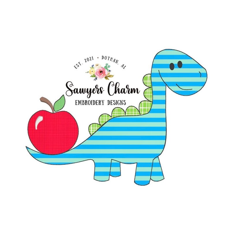 BUNDLE Back to School Dinosaur With Apple, With & Without Bow, Bean ...