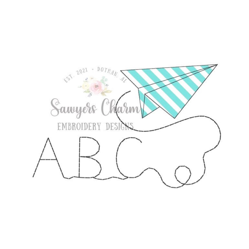BUNDLE Paper Airplane ABC Machine Embroidery Design File - Etsy