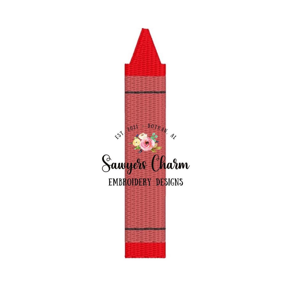 Back to School Crayon Mini Fill Machine Embroidery Design File ...