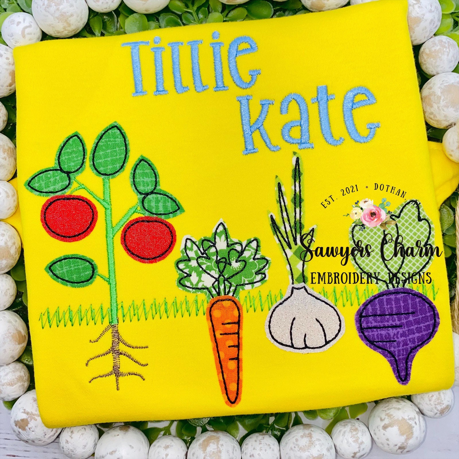 Vegetable Garden Bean Stitch Applique, Machine Embroidery Design, Fruit ...