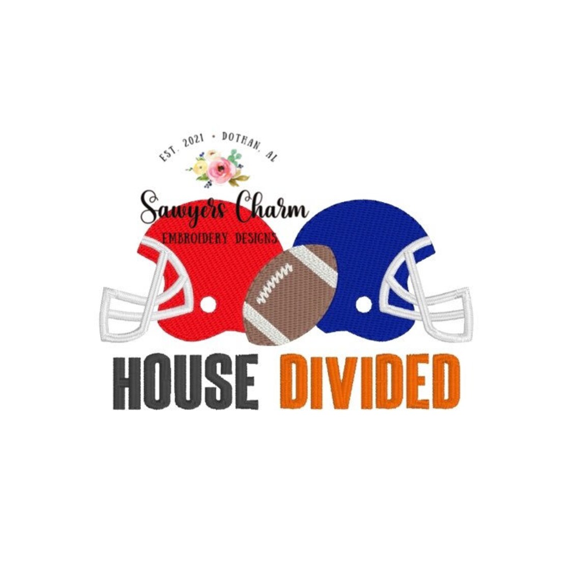 Mini House Divided Two Helmets and Football Fill Stitch Machine ...