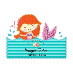 BUNDLE Mermaid Jumping Out of Water With Name Plate Zig Zag & Bean ...
