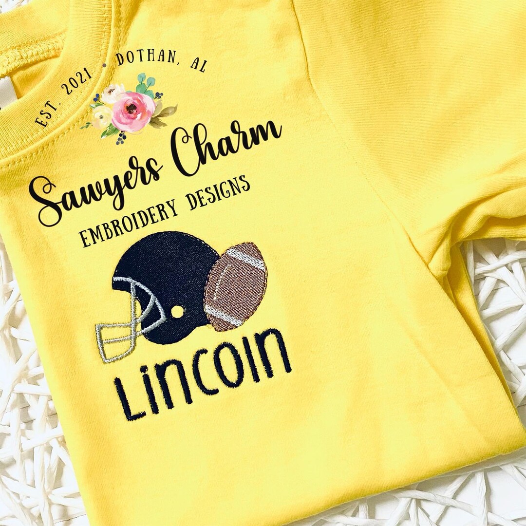 Mini Helmet and Football Fill Stitch Machine Embroidery Design File ...