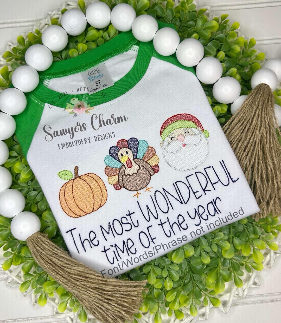 Pumpkin, Turkey, Santa Claus Trio Sketch Stitch, Machine Embroidery ...