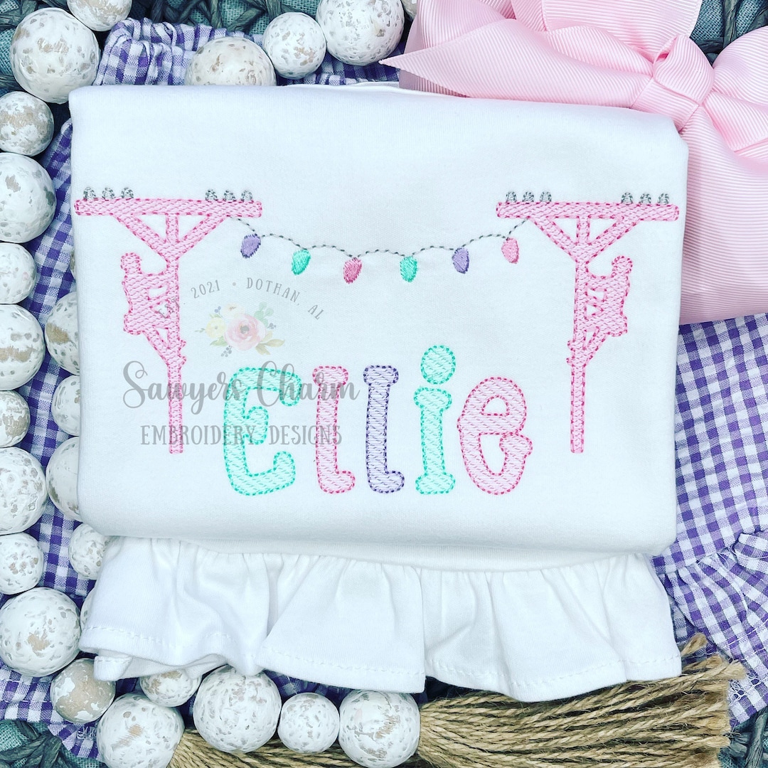 Christmas Lights Lineman Bunting Banner Sketch Stitch Machine ...