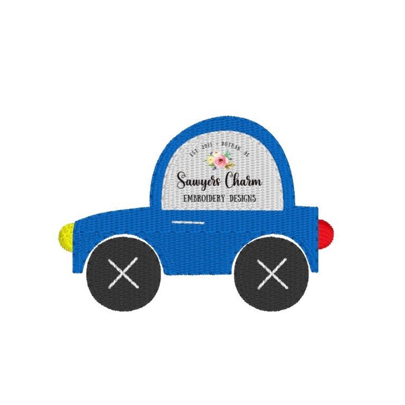 Mini Car Fill Stitch Machine Embroidery Design File | Etsy