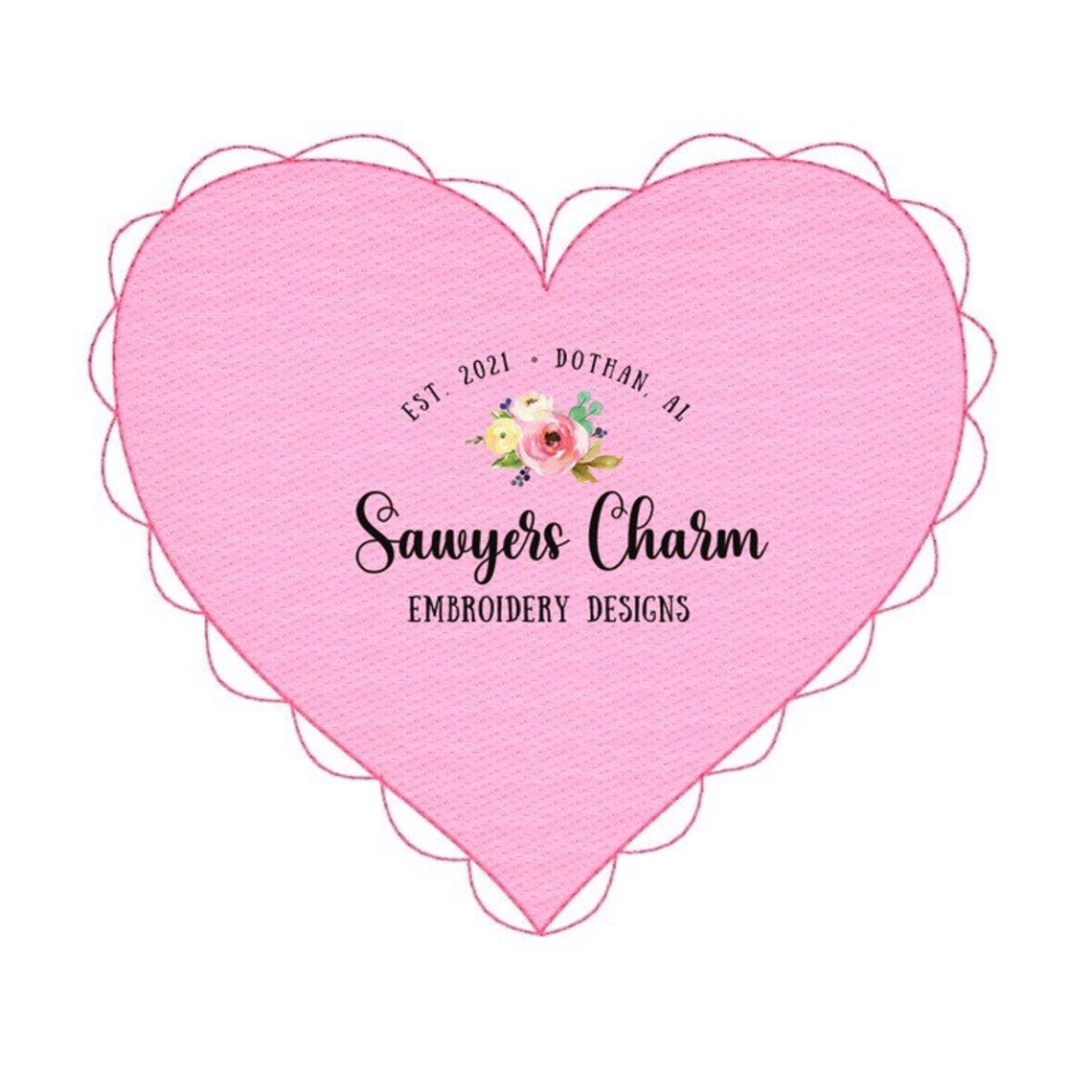 BUNDLE Valentine's Day Scallop Heart Sketch AND Blanket Stitch Machine ...