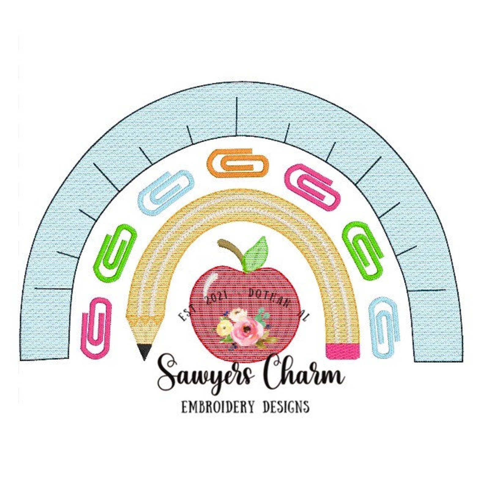 BUNDLE Back to School Rainbow Pencil Ruler Paper Clips - Etsy