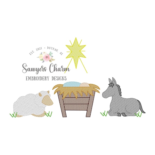 Nativity Embroidery - Etsy