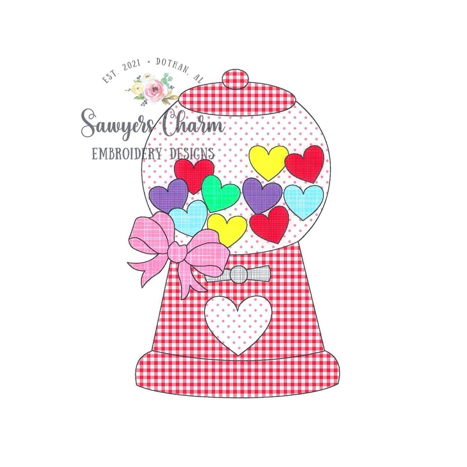 BUNDLE Heart Gumball Machine With Bow Zigzag & Bean Stitch Machine ...