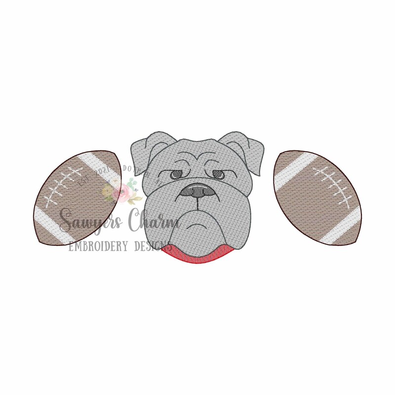 Bulldog Cheerleader Applique - Etsy