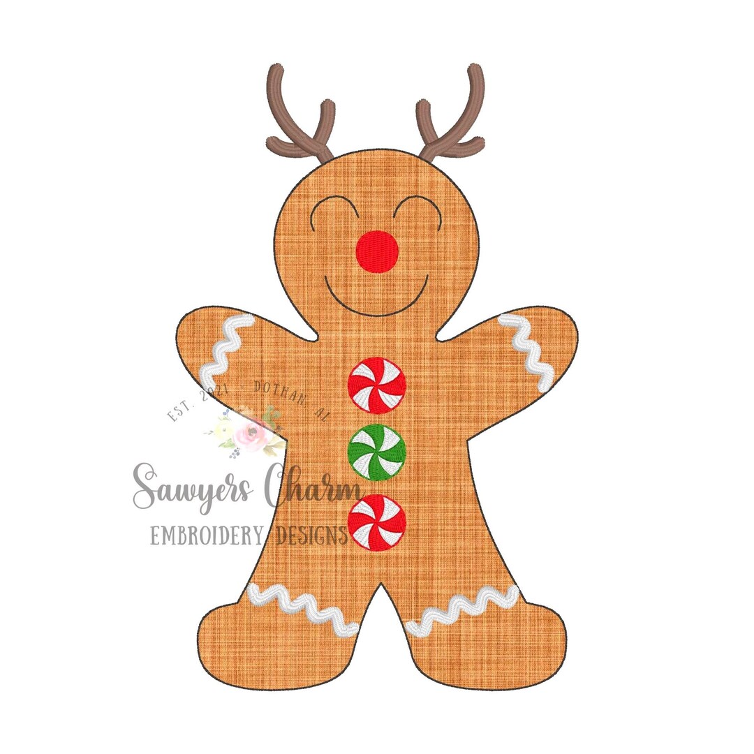 BUNDLE Gingerbread With Reindeer Antlers & Peppermints Bean/zig Zag ...