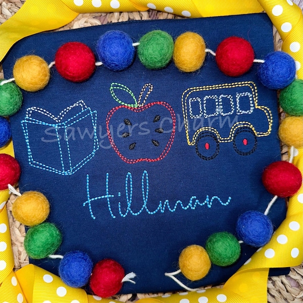 Back to School School Embroidery Designs - Etsy