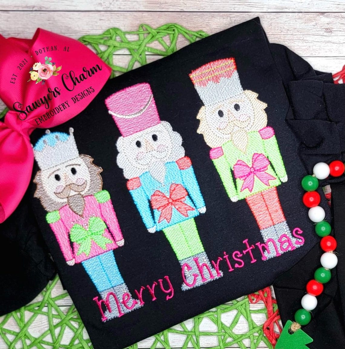 Nutcrackers With Bow Trio Sketch Stitch Machine Embroidery Design ...