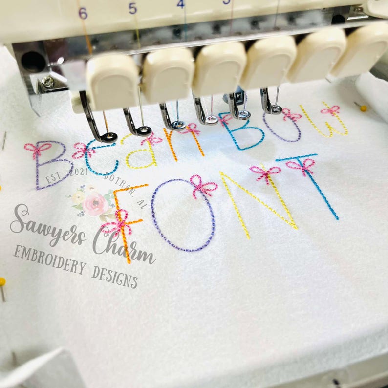 Bean Bow Bean Stitch Machine Embroidery Font, Lower & Uppercase Letters ...